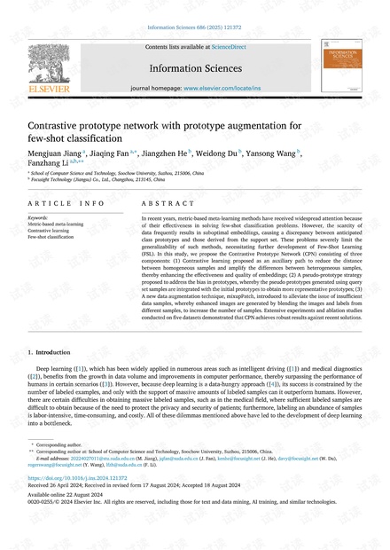 Contrastiveprototypenetworkwithprototypeaugmentationforfew-shotclassification_deep learning ...