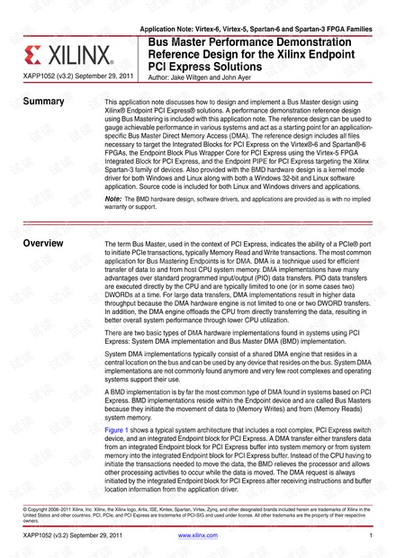 Xilinx官方Demo：XAPP1052——PCIe Bus Master DMA设计示例 - CSDN文库