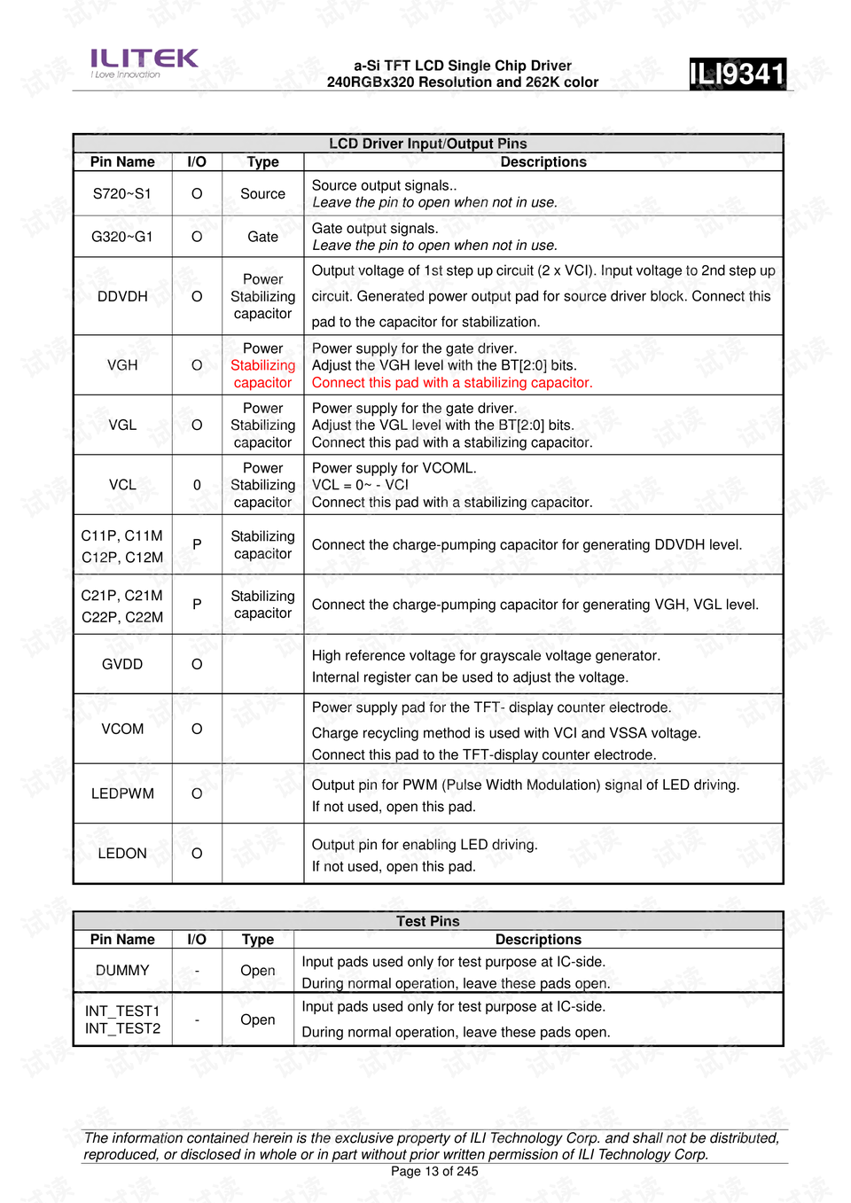 ILI9341数据手册datasheet文档类-硬件开发文档类资源-CSDN下载