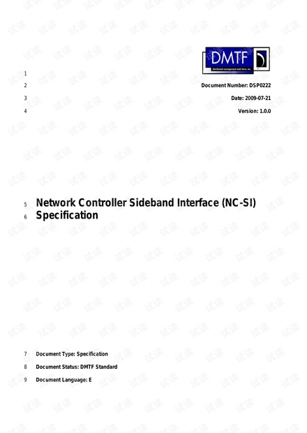 NetworkControllerSidebandInterface(NC-SI)6Specification资源-CSDN下载