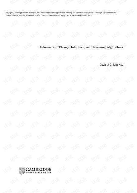 信息理论、推理和学习算法(InformationTheory,Inference,andLearningAlgorithms).pdf资源-CSDN下载