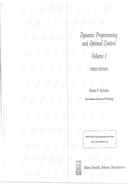 DynamicProgrammingandOptimalControl共两卷作者：Bertsekas资源-CSDN下载